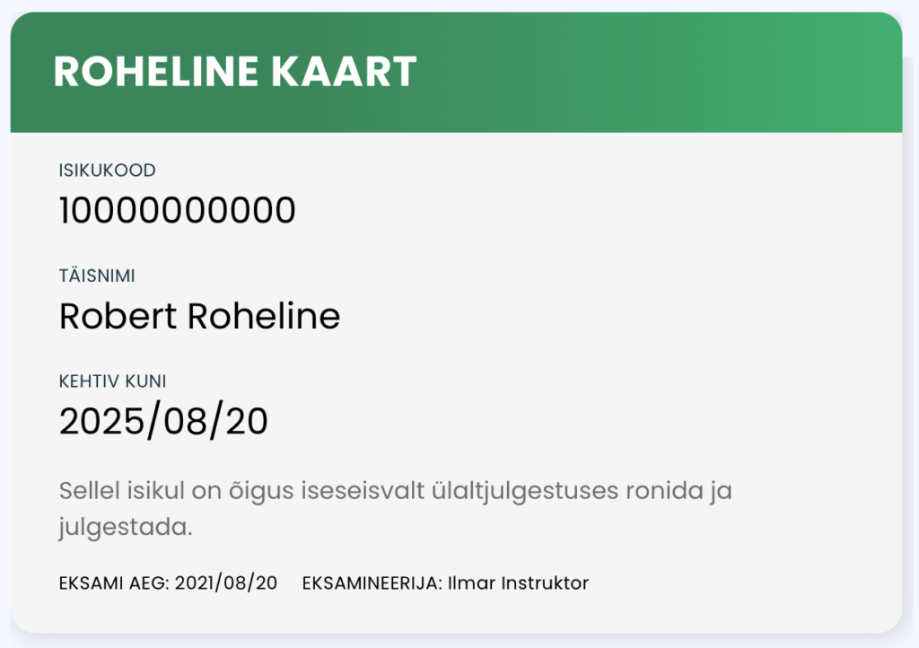 Roheline kaart - Kilingi Villa Pansionaat